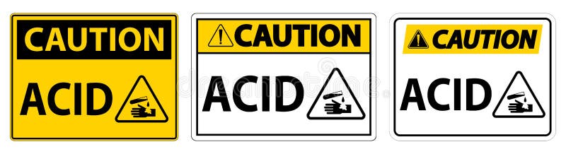 Label Acid Caution Sign on White Background Stock Vector - Illustration ...