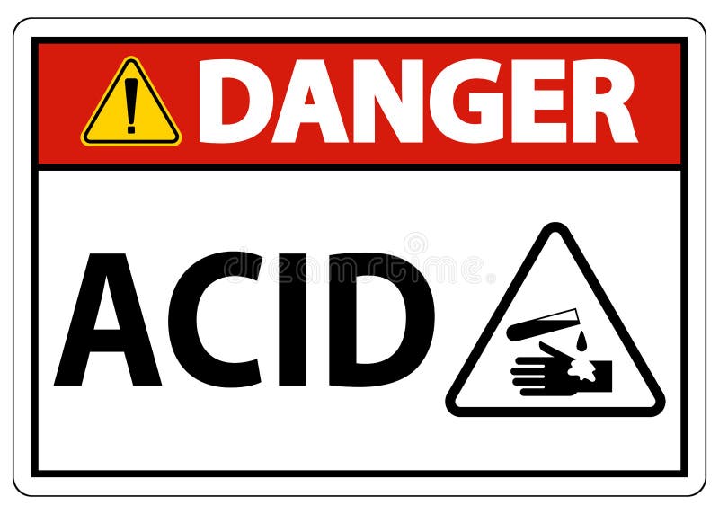 Label Acid Warning Sign on White Background Stock Vector - Illustration ...