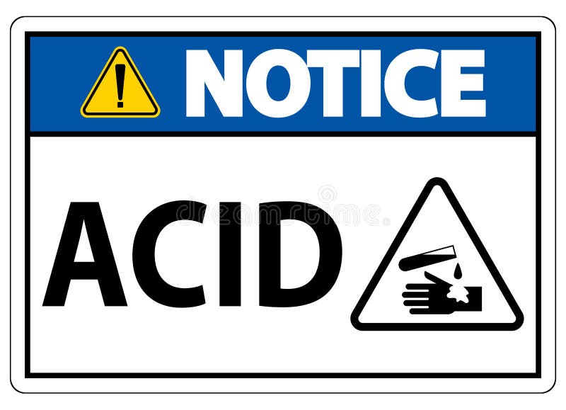 Label Acid Warning Sign on White Background Stock Vector - Illustration ...