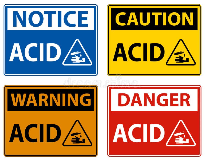 Label Acid Warning Sign on White Background Stock Vector - Illustration ...