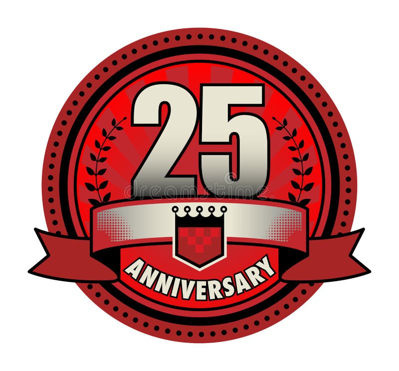 Label 25 anniversary stock vector. Illustration of grunge - 120944936