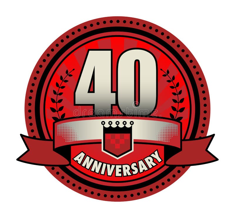 Label 40 anniversary stock vector. Illustration of damaged - 120945339