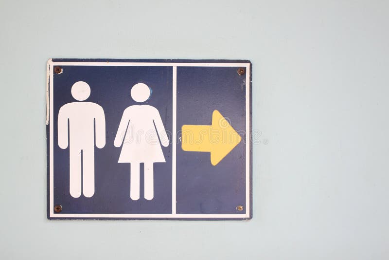 Label the Arrow Pointing To the Bathroom. Stock Image - Image of blue ...