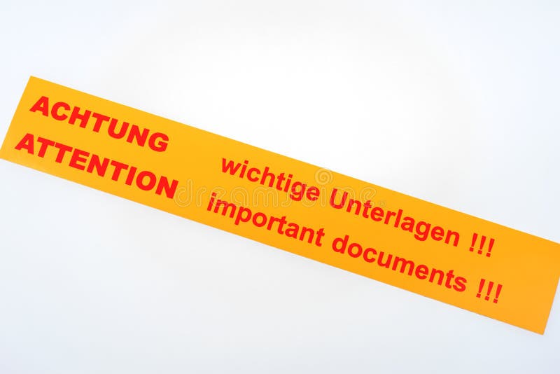 Label - Attention Important Documents !!! Stock Photo - Image of label ...