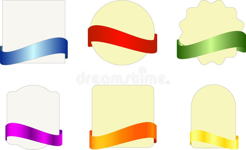 Label Avec Le Ruban De Couleur Illustration de Vecteur - Illustration ...