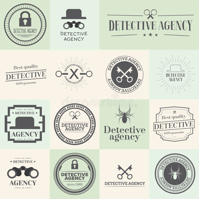 Detective Agency Monochrome Icons in Set Collection for Design. Crime ...