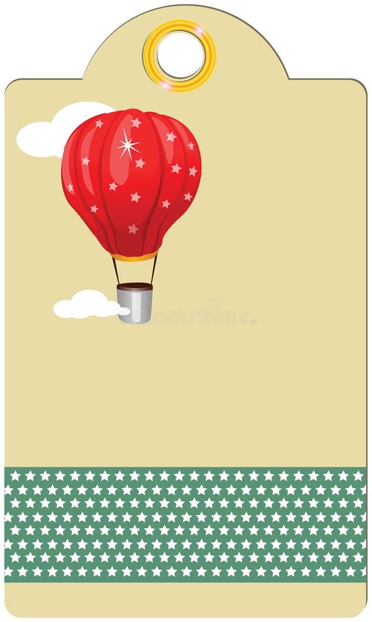 Label with a balloon stock vector. Illustration of aerostat - 26738141