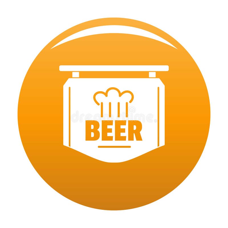 Label of beer icon orange stock illustration. Illustration of beer ...