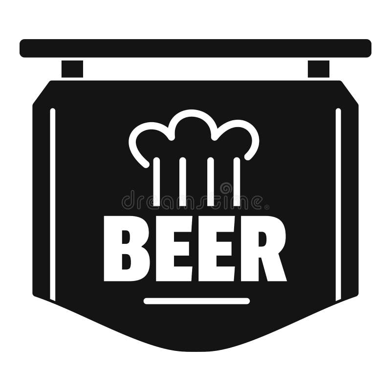 Label of Beer Icon, Simple Style. Stock Illustration - Illustration of ...