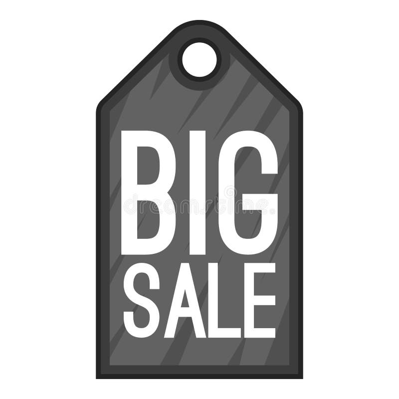 Label Big Sale Icon, Gray Monochrome Style Stock Vector - Illustration ...