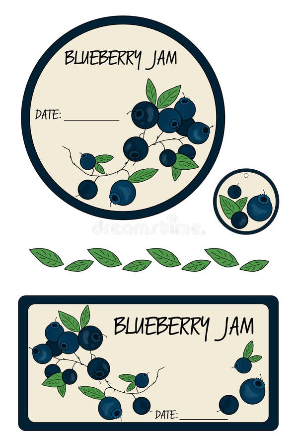 Label blueberry jam stock illustration. Illustration of compote - 63203549