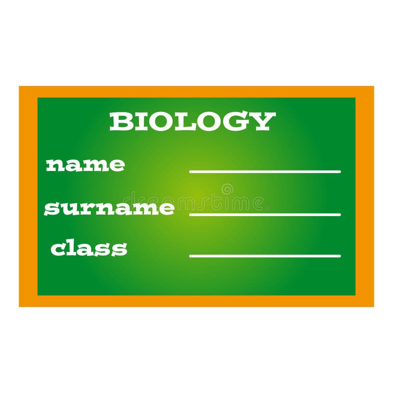Label Book Biology on Green Background Stock Vector - Illustration of ...