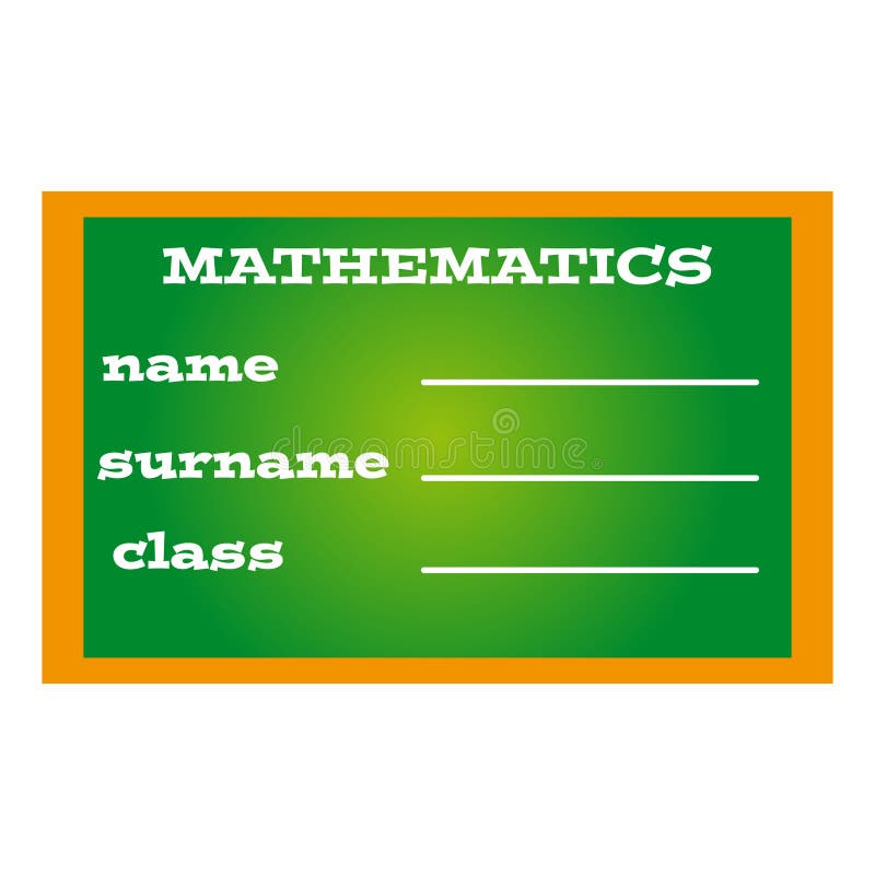 Label Book Mathematics on Green Background Stock Vector - Illustration ...
