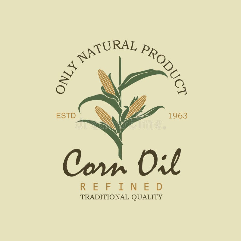 Corn oil label stock vector. Illustration of icon, herb - 203151478