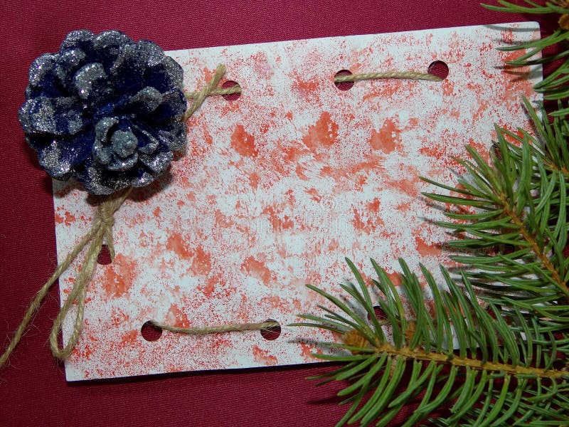 Label with Branches of Spruce Stock Photo - Image of pine, label: 78613014