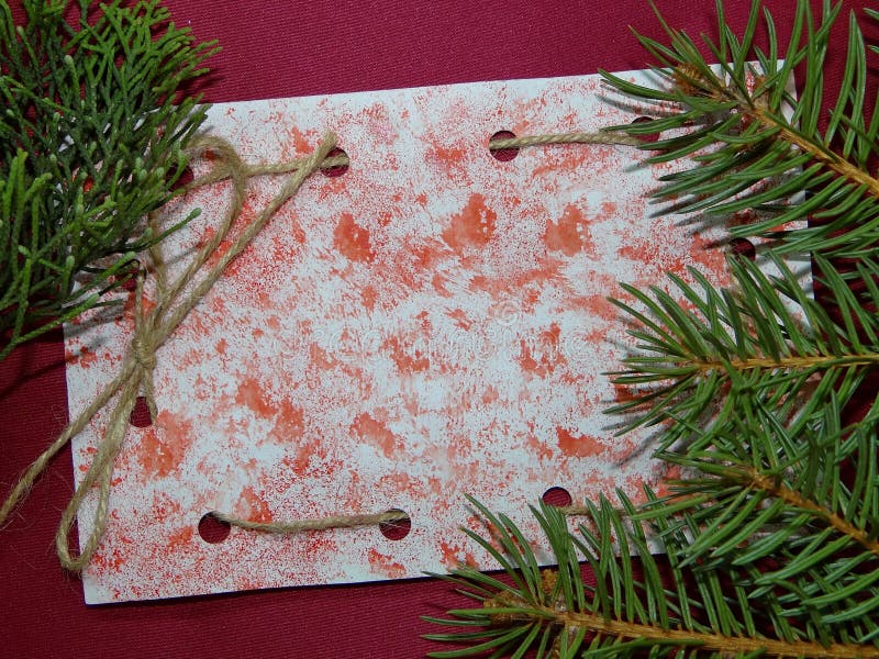 Label with Branches of Spruce Stock Photo - Image of pine, label: 78613014