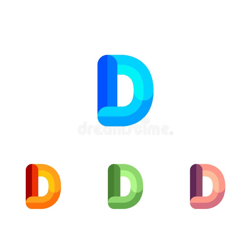 Rounded Letter Logo D Symbol Icon Stock Vector - Illustration of emblem ...