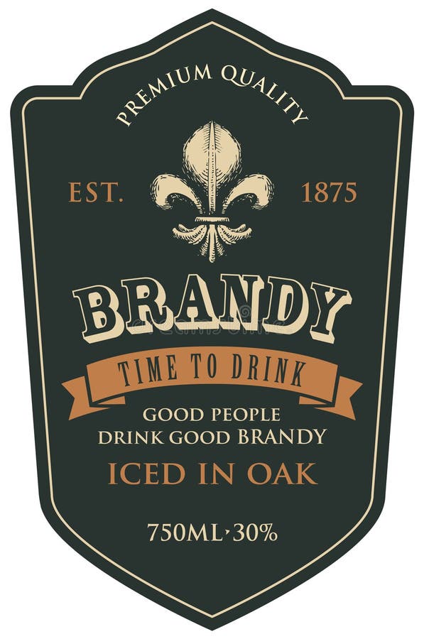 Label for Brandy for Bottle with Fleur De Lis Stock Vector ...