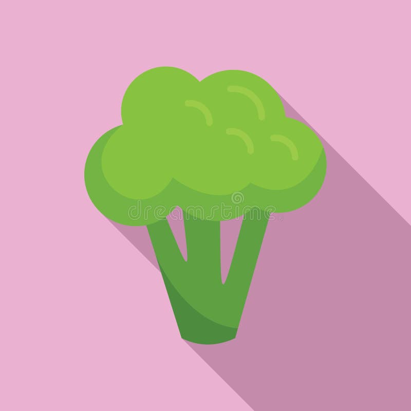 Label Brocoli Icon Flat Vector. Vegetable Broccoli Stock Vector ...