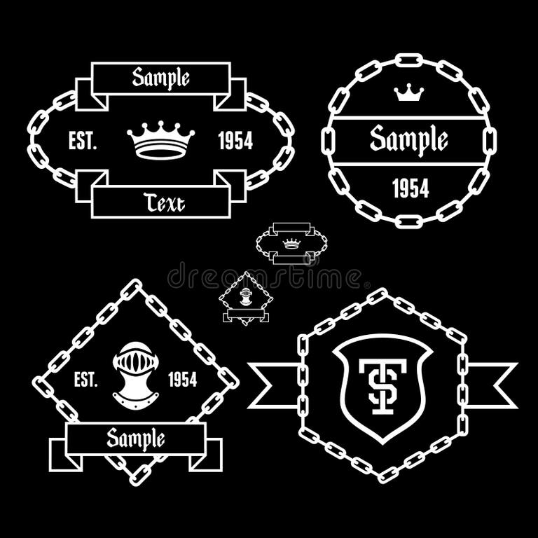 Label with chain stock vector. Illustration of retro - 28984949