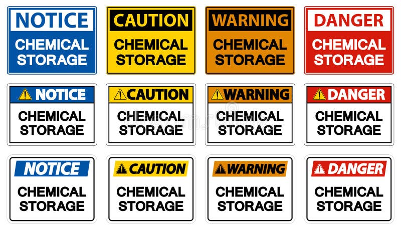 Label Chemical Storage Sign on White Background Stock Vector ...