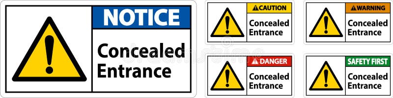 Label Concealed Entrance Sign on White Background Stock Vector ...