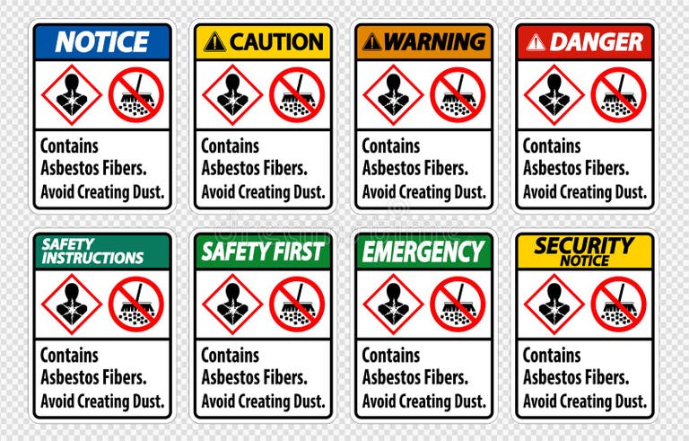 Label Contains Asbestos Fibers,Avoid Creating Dust Stock Vector ...