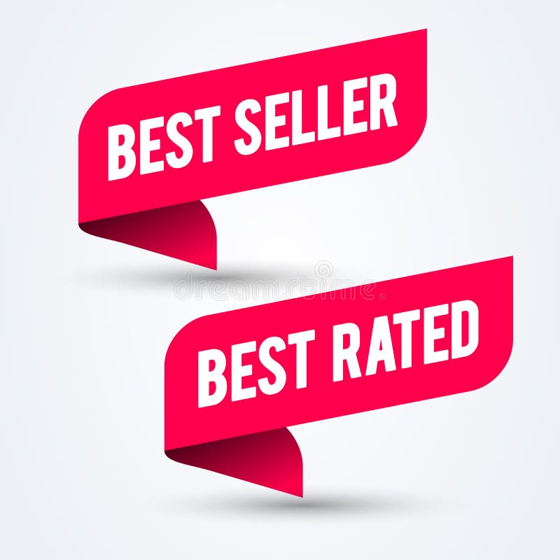 Vector Illustration Modern Red Banner Set with Text Best Seller and ...