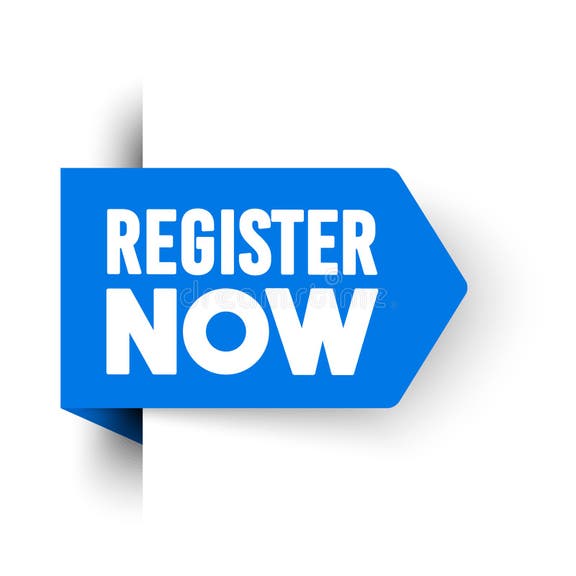 Blue Bookmark Flag with Text Register Now Stock Vector - Illustration ...