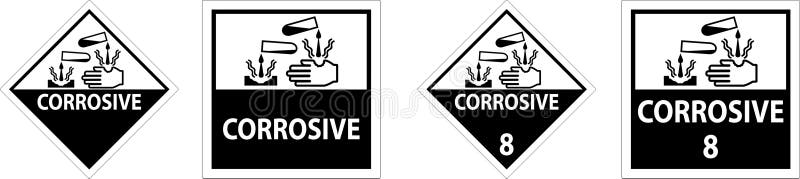 Label Corrosive Sign on White Background Stock Vector - Illustration of ...
