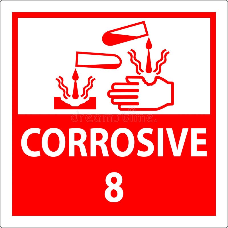 Label Corrosive Sign on White Background Stock Vector - Illustration of ...