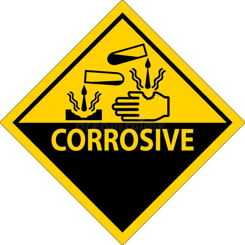 Label Corrosive Sign on White Background Stock Vector - Illustration of ...