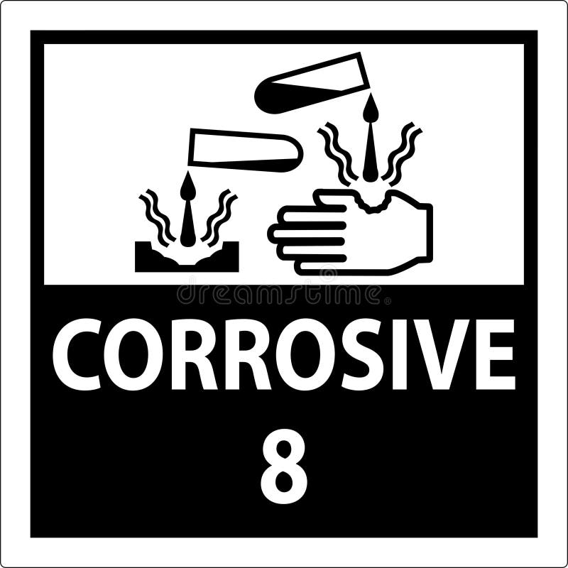 Label Corrosive Sign on White Background Stock Vector - Illustration of ...