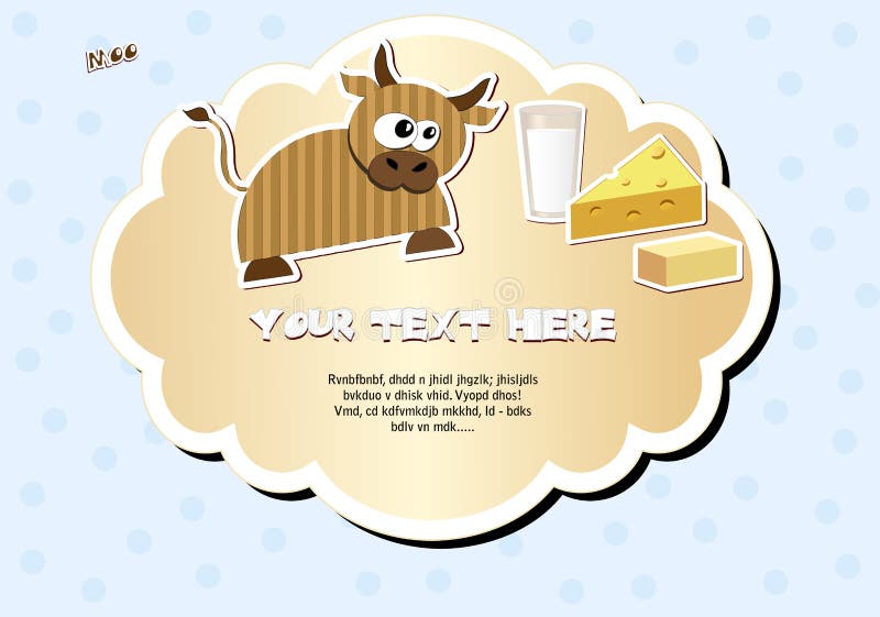 Milk label with cow stock vector. Illustration of label - 21118839