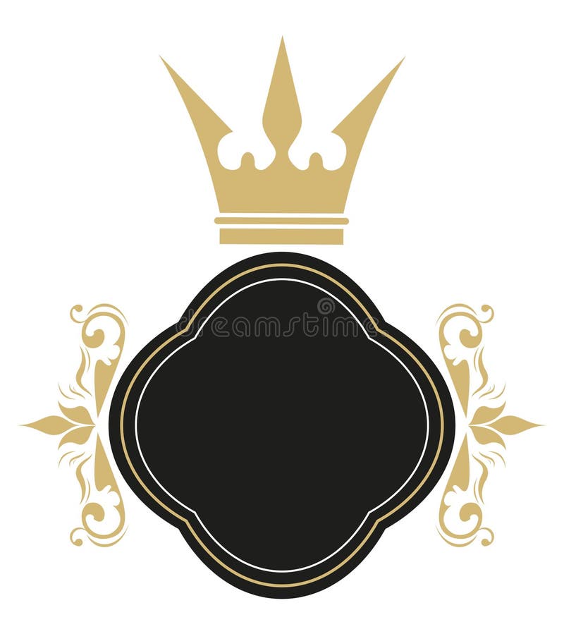 Label with crown stock vector. Illustration of royal - 240546030