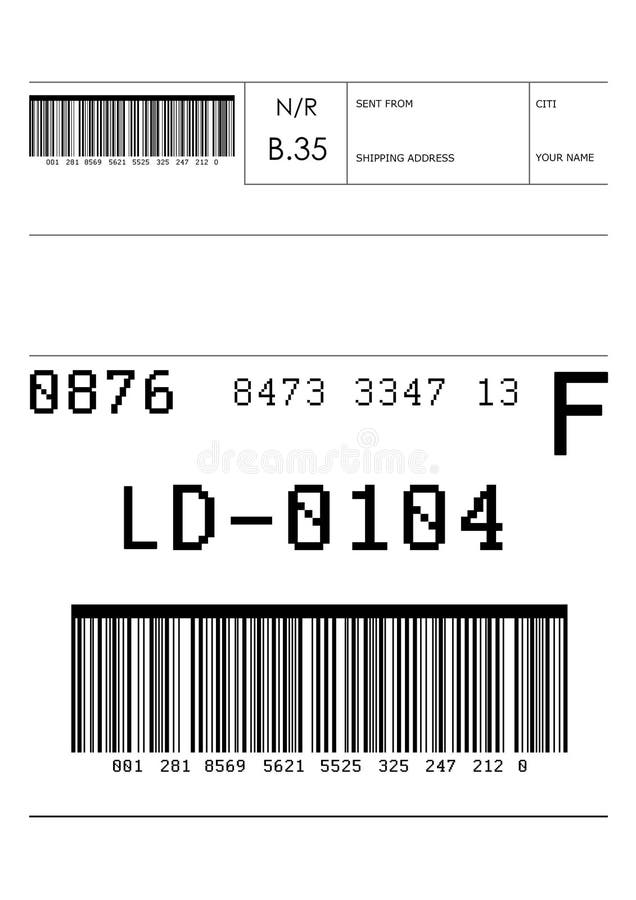 Label with Data and Barcode, Illustration. Parcel Delivery Stock ...