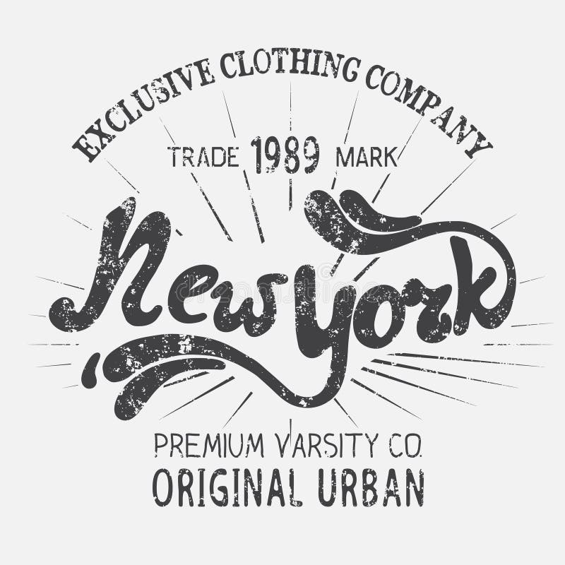 Label De Vintage Avec La Conception De New York City Illustration de ...