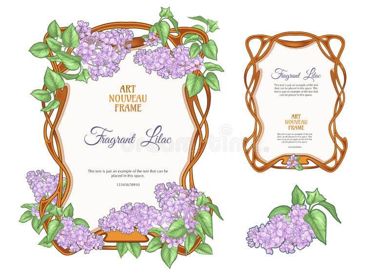 Label, Decorative Frame, Border with Lilac Flowers. Element for Design ...