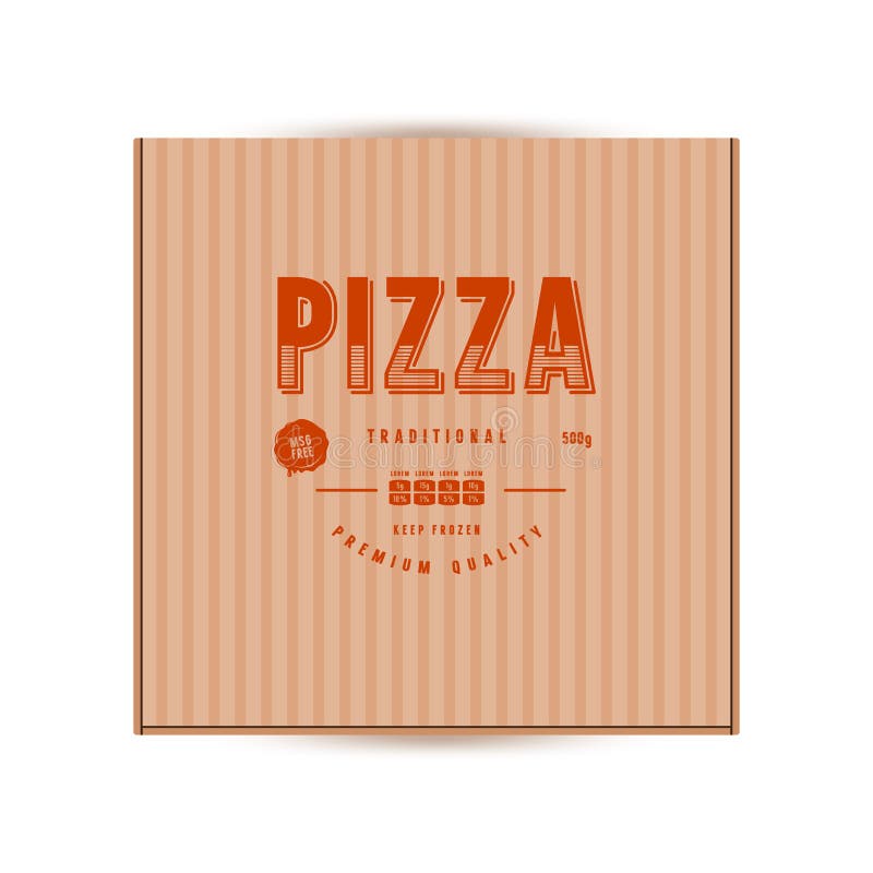 Label Design for Box of Pizza Stock Vector - Illustration of branding ...