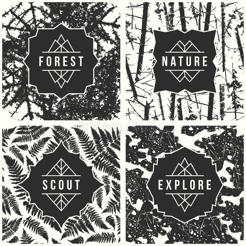 Label Design with Seamless Patterns Stock Vector - Illustration of ...