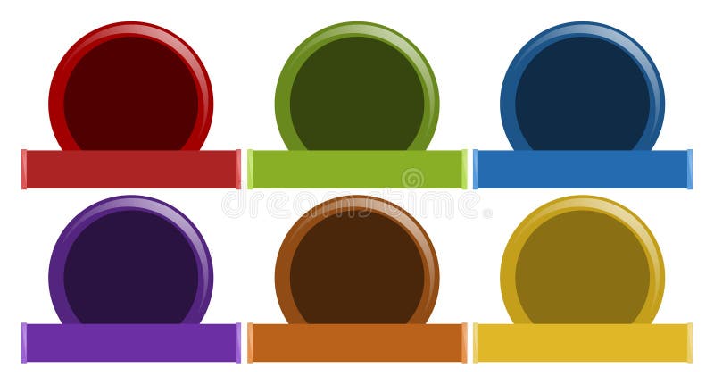 Label design in six colors stock vector. Illustration of purple - 78349119