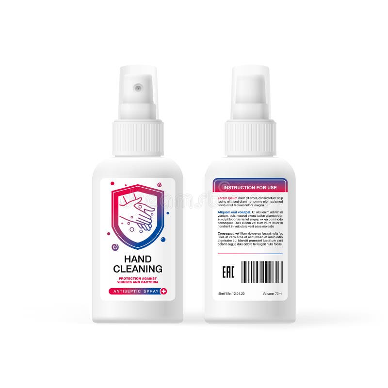 The Label Design on the Theme of Coronavirus, the Medical Spray for ...