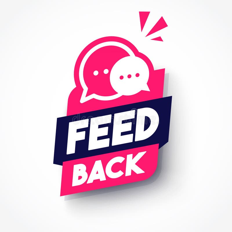 Dynamic Label with Speech Bubble Icon and Text Feedback Stock Vector ...