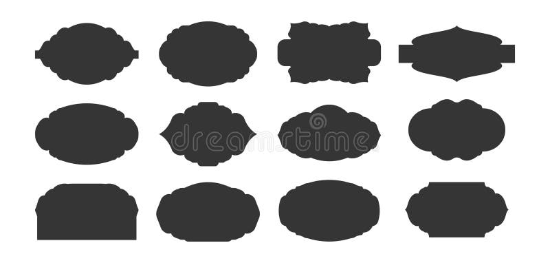 Label or Emblem Set. Border or Frame Graphic Elements Stock ...