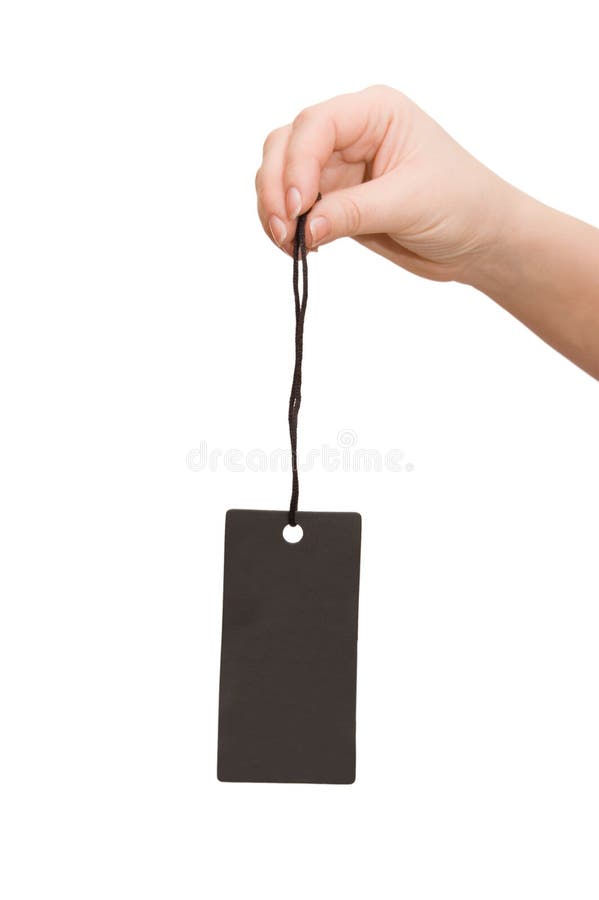 Label in a Female Hand Isolated Stock Image - Image of element ...