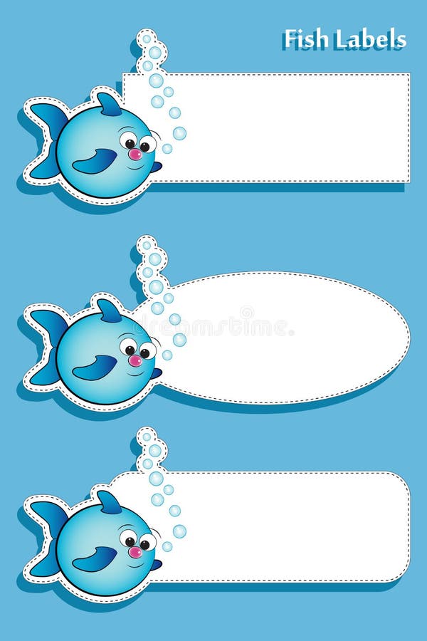 Label with fish stock vector. Illustration of juvenile - 25966887