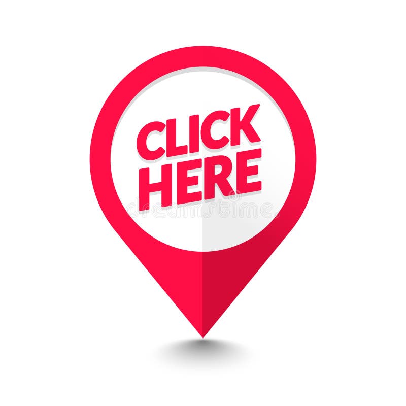 Vector Illustration Modern Pin with Text Click Here. Stock Vector ...