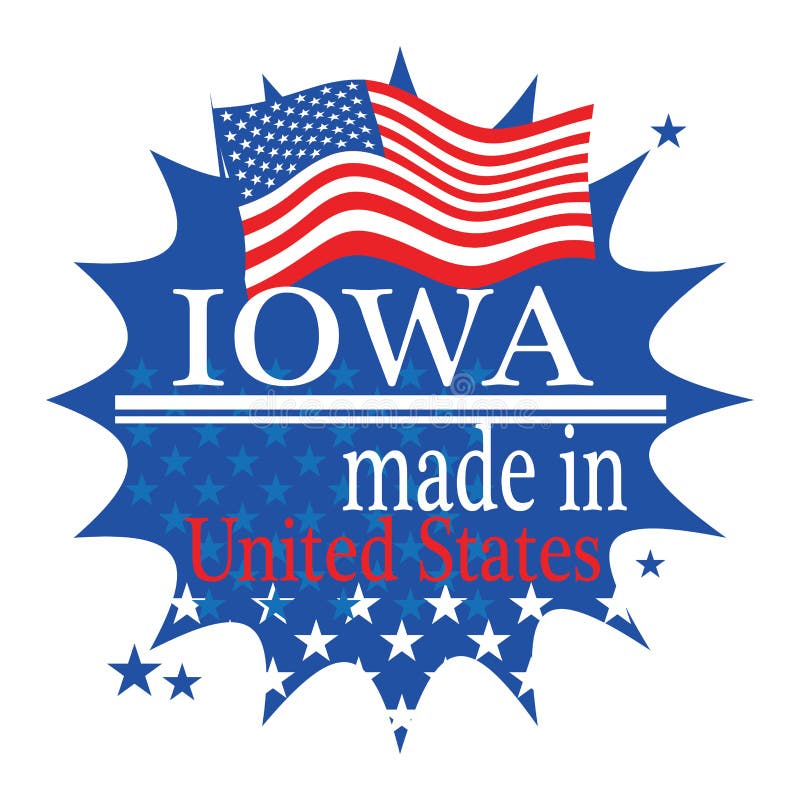 Label with Flag and Text Made in Iowa Stock Vector - Illustration of ...