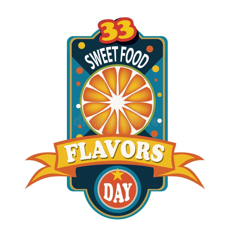 Label for 33 Flavors Day stock illustration. Illustration of industry ...