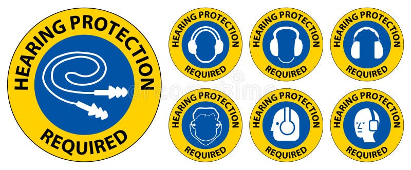 Label Floor Sign, Hearing Protection Required Stock Vector ...